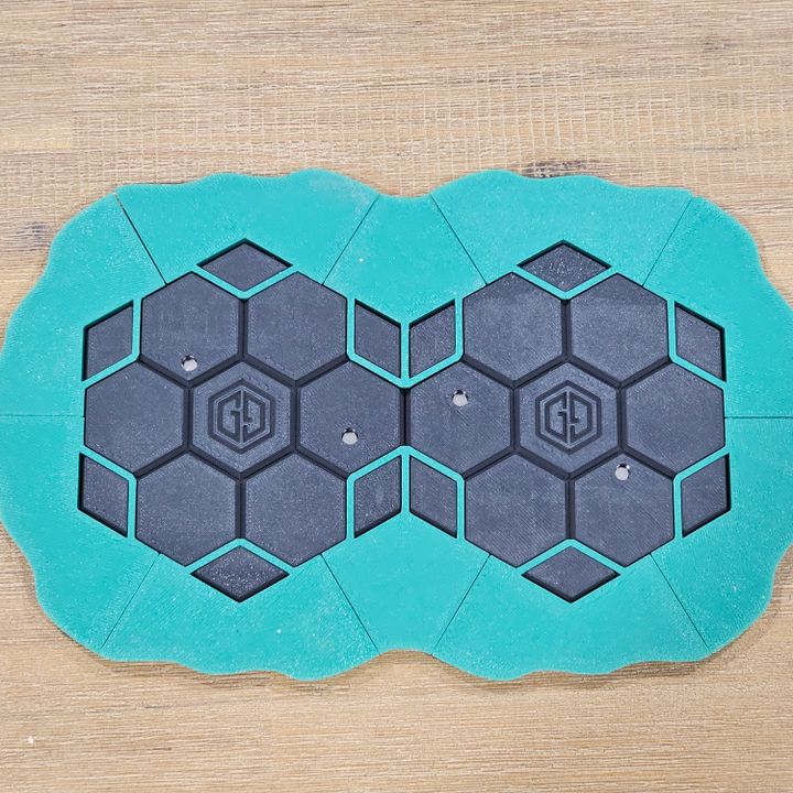 3D Printable Modular Hex Tiles - BYO Texture by Griffin Designs