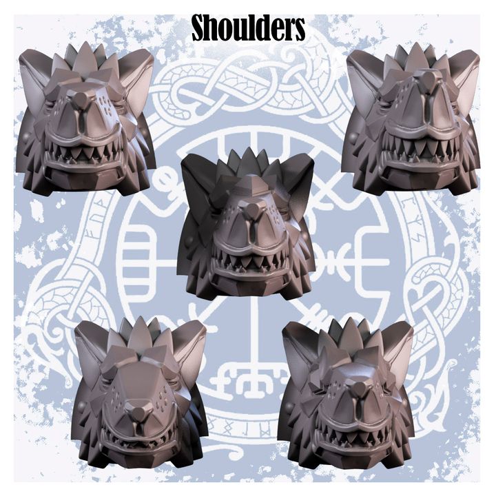3D Printable Elite Wolf Shoulders by Sergeant Hammer