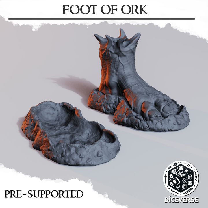 3D Printable Ork Spell: Foot of Ork by Diceverse