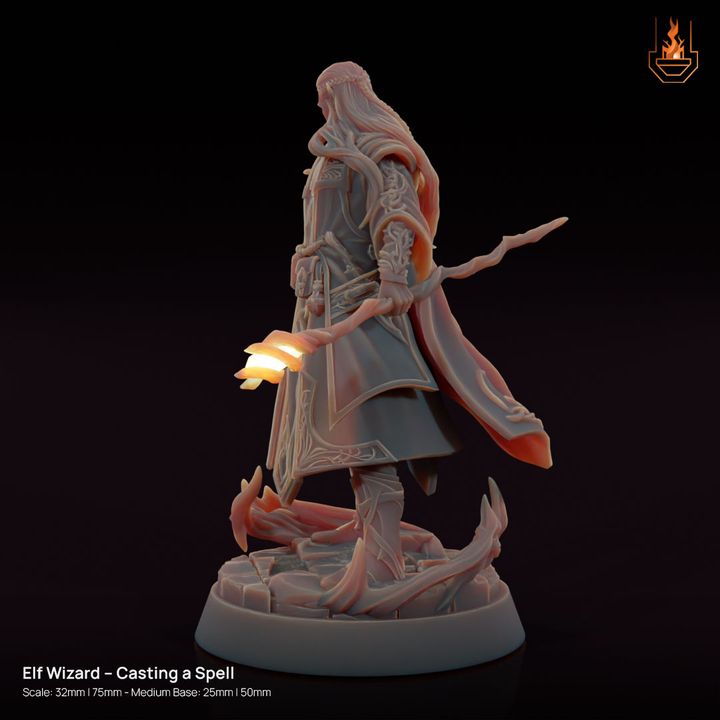 3D Printable Elf Wizard - Casting by Magnetic Foundry