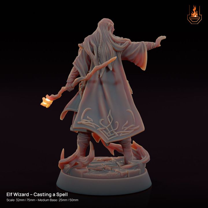 3D Printable Elf Wizard - Casting by Magnetic Foundry