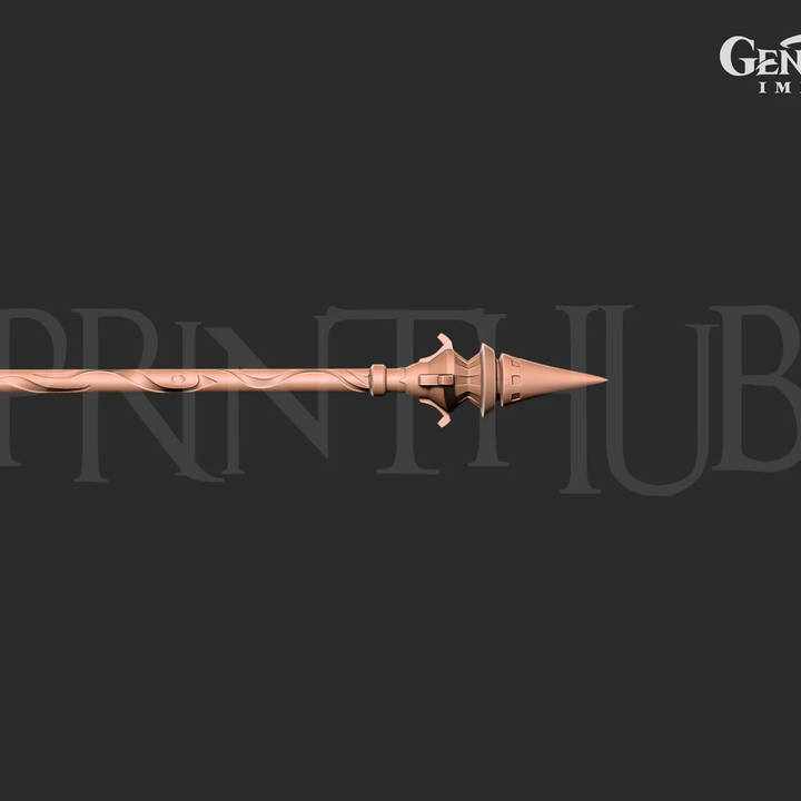 3D Printable Staff of Homa weapon for cosplay prop by Printhub