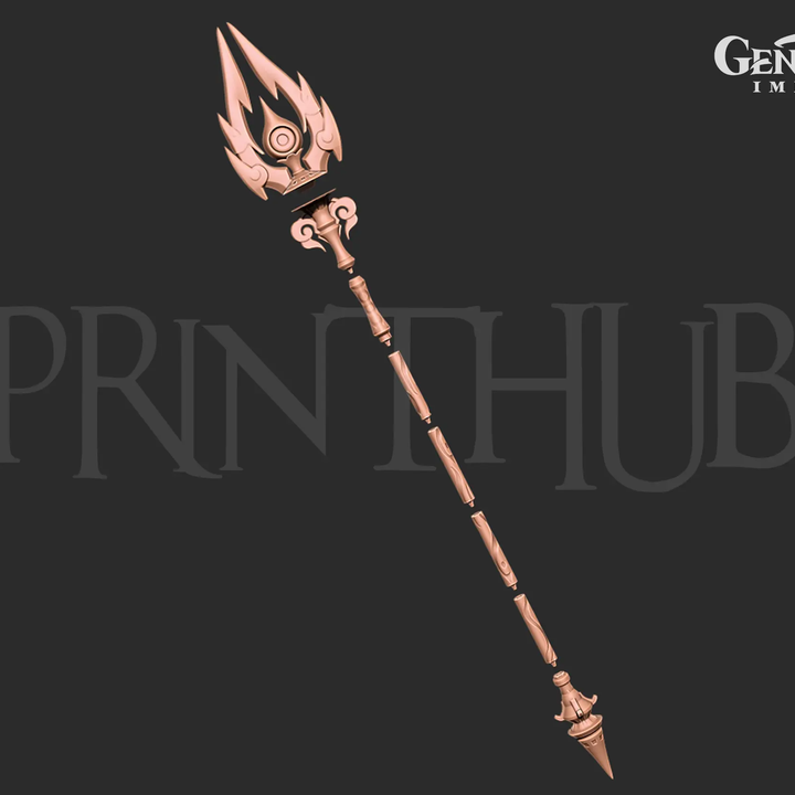 3D Printable Staff of Homa weapon for cosplay prop by Printhub