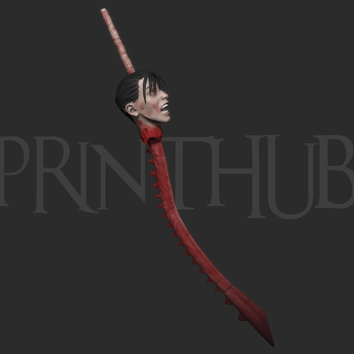 3D Printable Yoru Spinal Cord Sword for cosplay prop fan art by Printhub