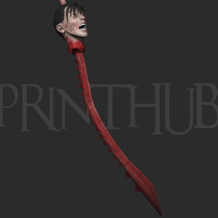3D Printable Yoru Spinal Cord Sword for cosplay prop fan art by Printhub