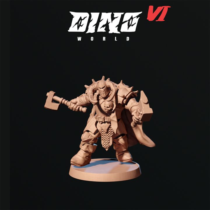 3D Printable orc warrior axe master by Dinoworld