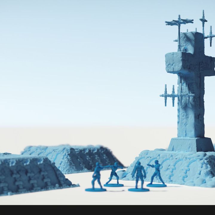 3D Printable The Cross Com Tower and Platforms by Wonder Worlds