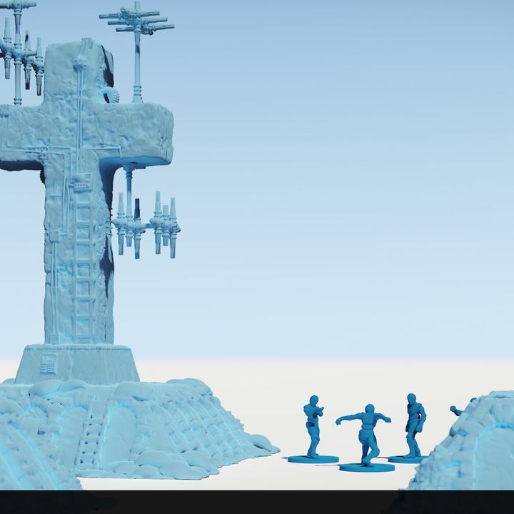 3D Printable The Cross Com Tower and Platforms by Wonder Worlds