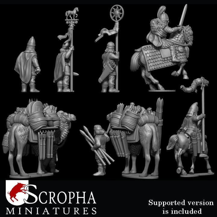 3D Printable Parthian command group by Scropha Miniatures