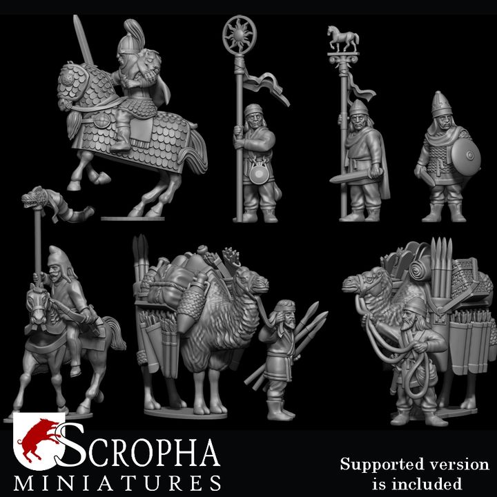 3D Printable Parthian command group by Scropha Miniatures