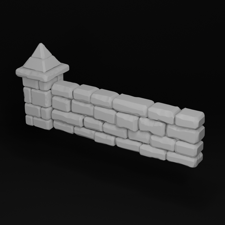 3D Printable Low Stone Wall Mini by Auto Generate