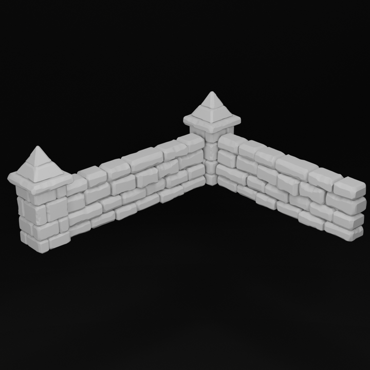 3D Printable Low Stone Wall Mini by Auto Generate