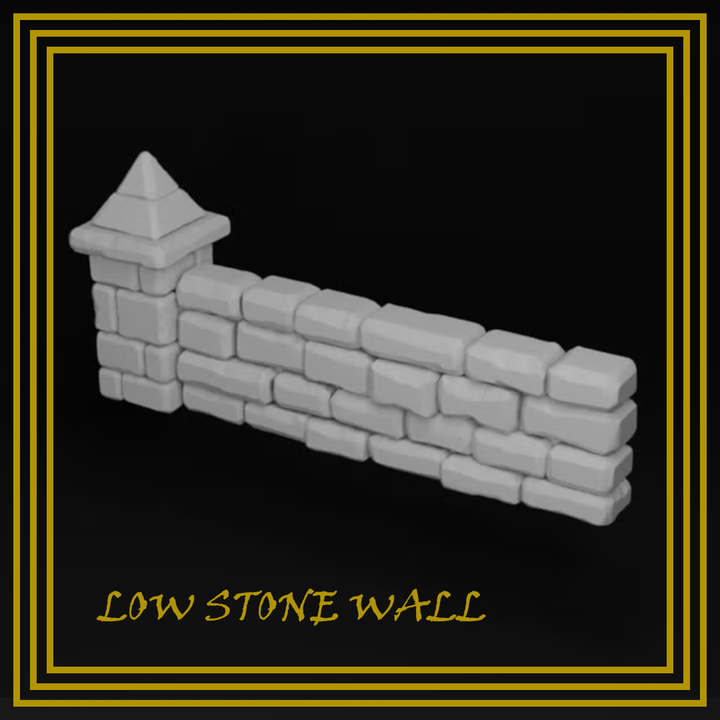 3D Printable Low Stone Wall Mini by Auto Generate