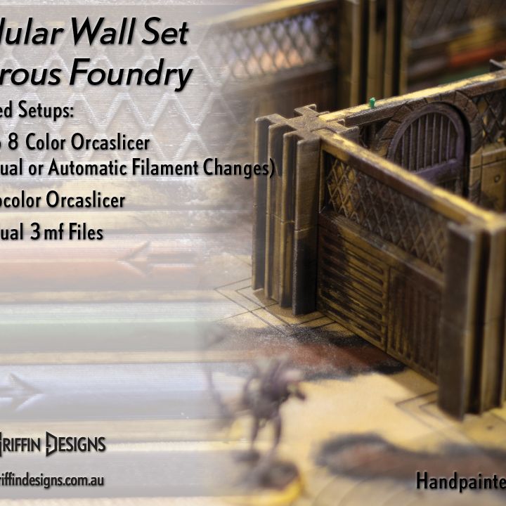 3D Printable Modular Wall Set - Ferrous Foundry by Griffin Designs