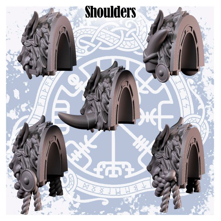 3D Printable Elite Wolf Shoulders by Sergeant Hammer