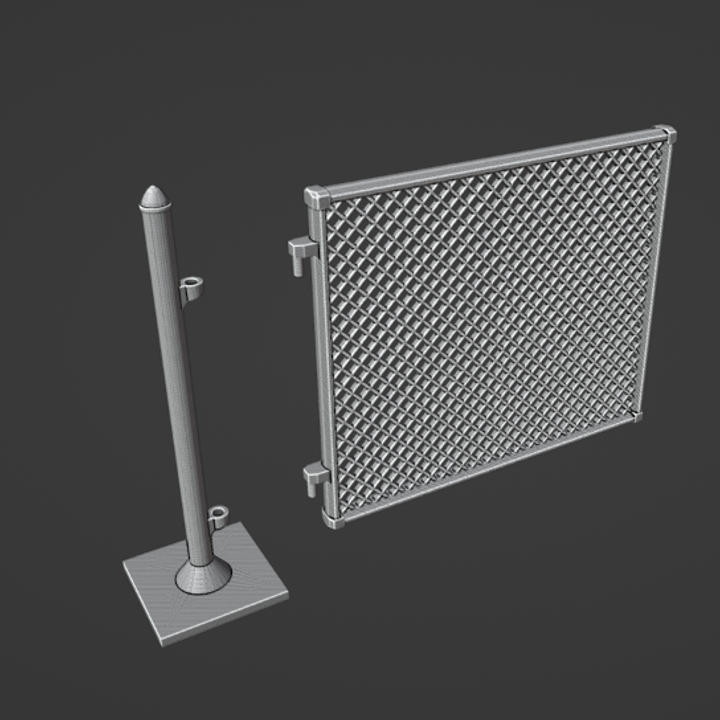 3D Printable Modern Chain-link Fence Gate by Michael Crossman