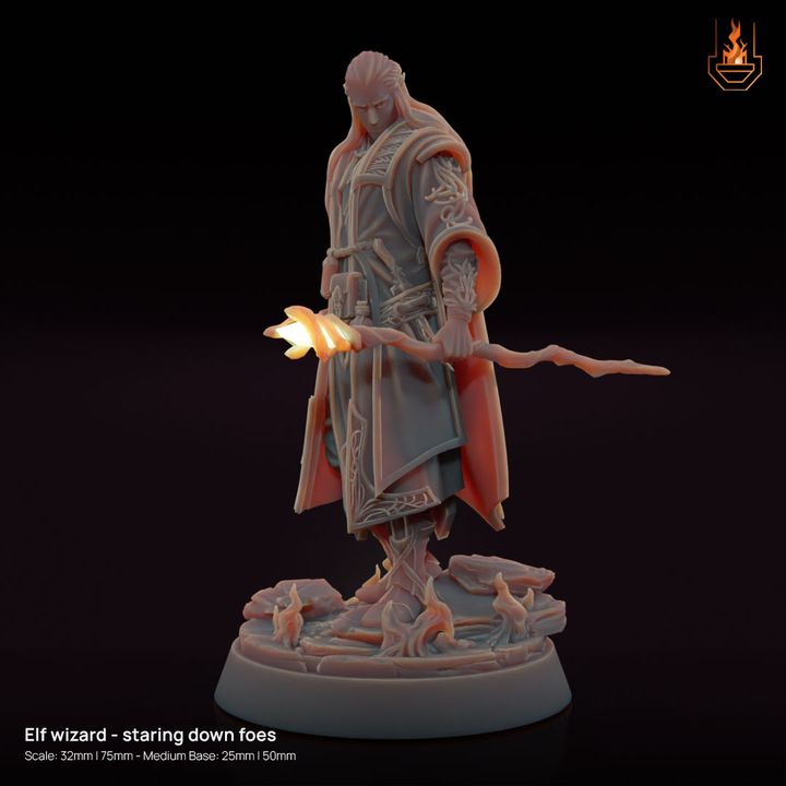 3D Printable Elf wizard - Staring down foes by Magnetic Foundry