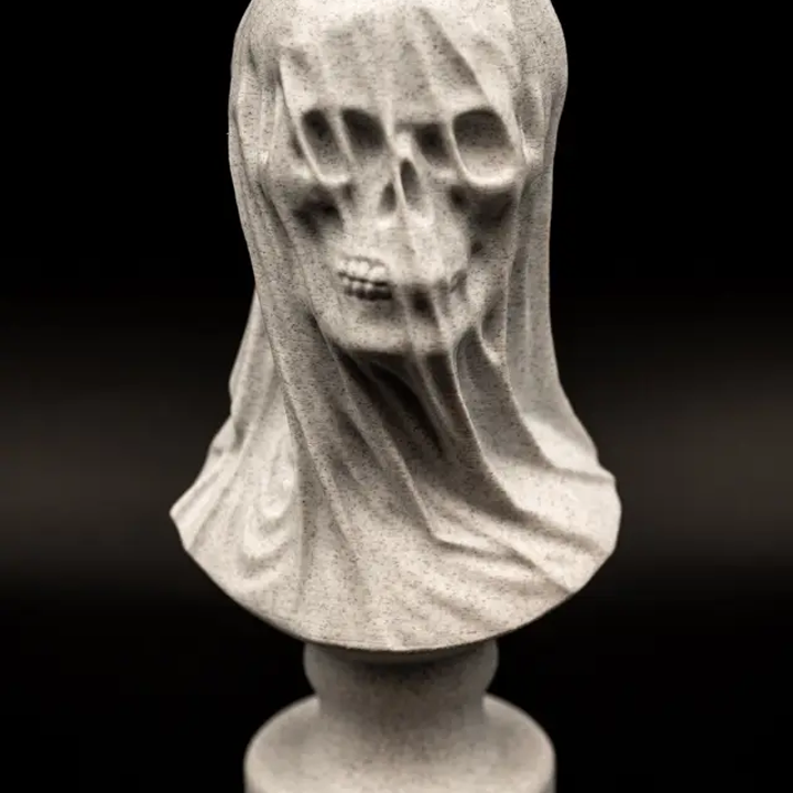 3D Printable Draped Skull Bust by Lantern Lore