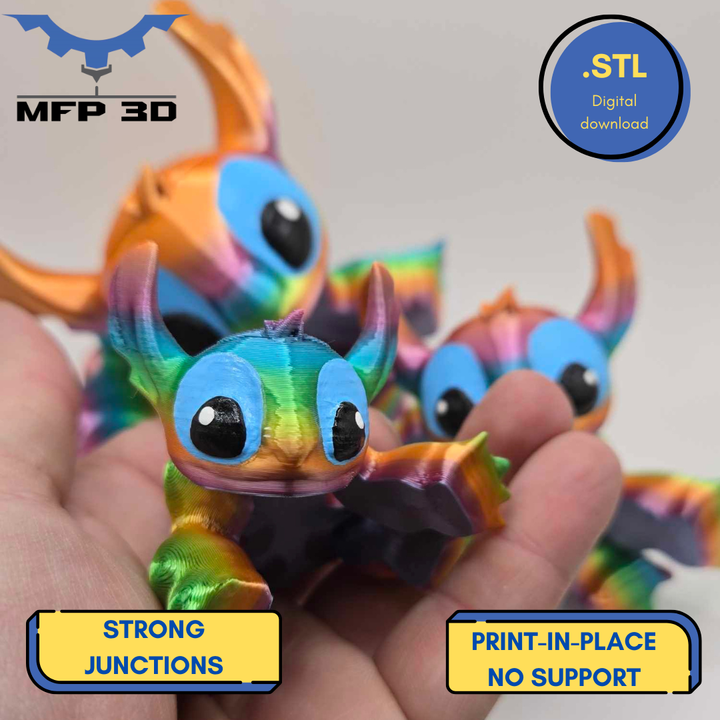 3D Printable ARTICULATED STITCH MFP3D -NO SUPPORT - PRINT IN PLACE ...