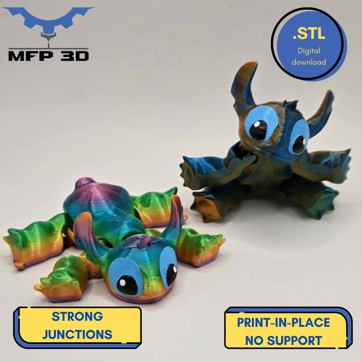 3D Printable ARTICULATED STITCH MFP3D -NO SUPPORT - PRINT IN PLACE ...
