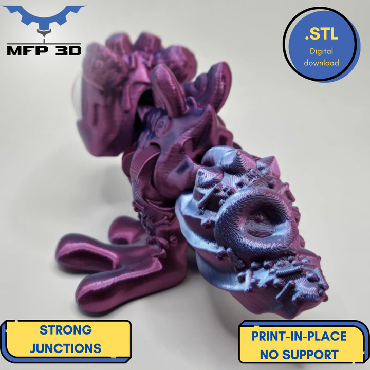 3D Printable HALLOWEEN - ARTICULATED CANDY DRAGON MFP3D -NO SUPPORT ...