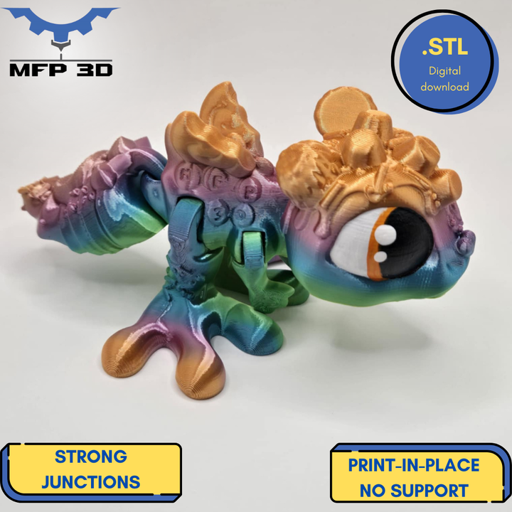 3D Printable HALLOWEEN - ARTICULATED CANDY DRAGON MFP3D -NO SUPPORT ...