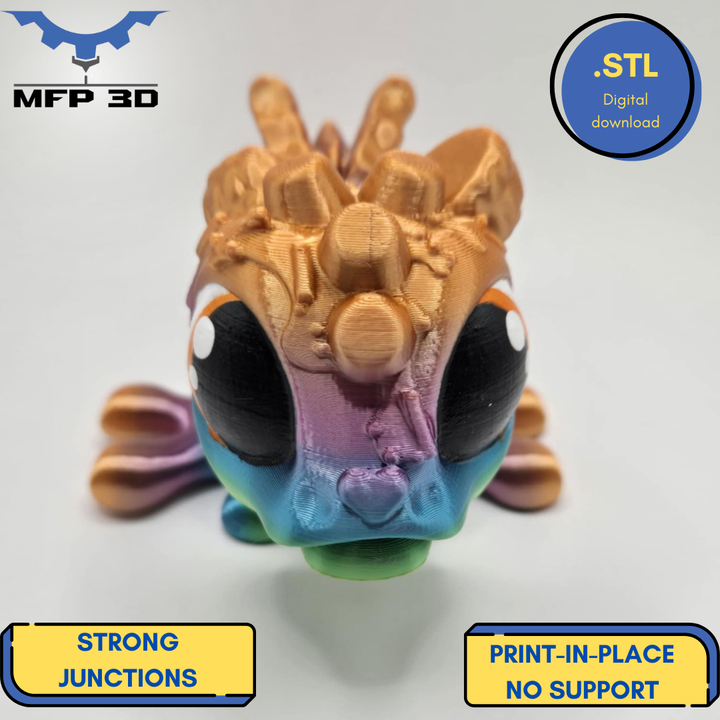 3D Printable HALLOWEEN - ARTICULATED CANDY DRAGON MFP3D -NO SUPPORT ...