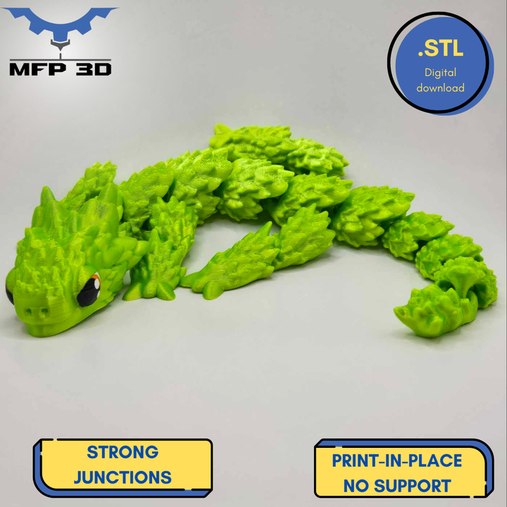 3D Printable ARTICULATED SCALY DRAGON MFP3D -NO SUPPORT - PRINT IN ...