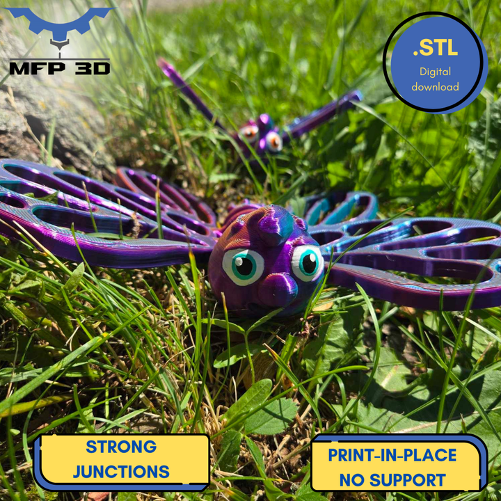 3D Printable ARTICULATED BUTTERFLY HOLLOW MFP3D -NO SUPPORT - PRINT IN ...