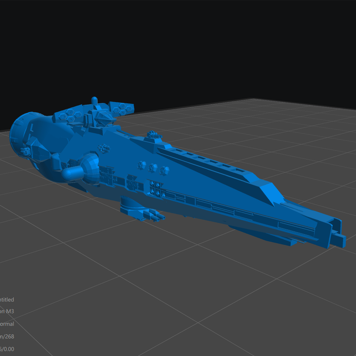 3D Printable Falling frontier style Light cruiser by Carl Woodhall