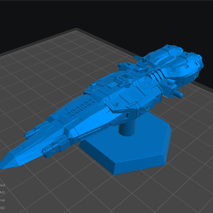 3D Printable Falling frontier syle Battlecruiser by Carl Woodhall