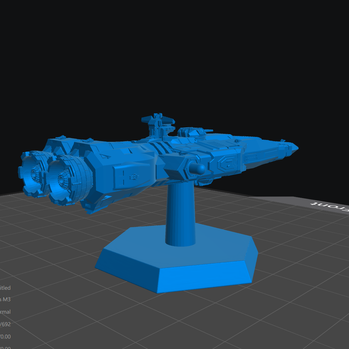 3D Printable Falling frontier syle Battlecruiser by Carl Woodhall