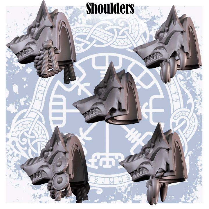 3D Printable Elite Wolf Shoulders by Sergeant Hammer
