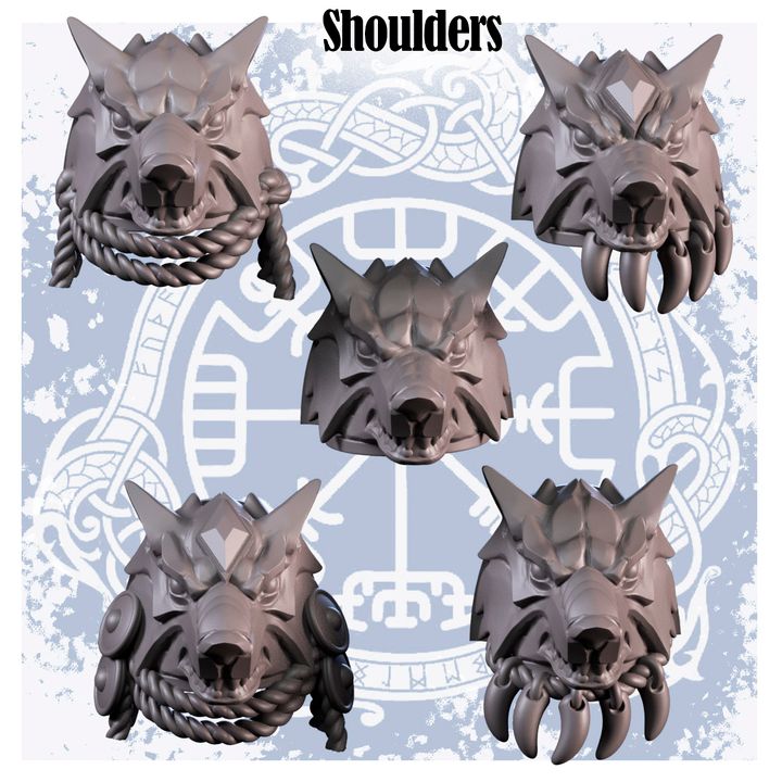 3D Printable Elite Wolf Shoulders by Sergeant Hammer