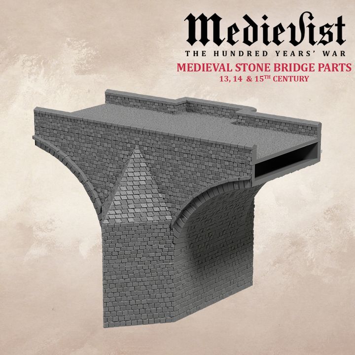 3D Printable Medieval stone bridge, main parts, 13th, 14th and 15th ...