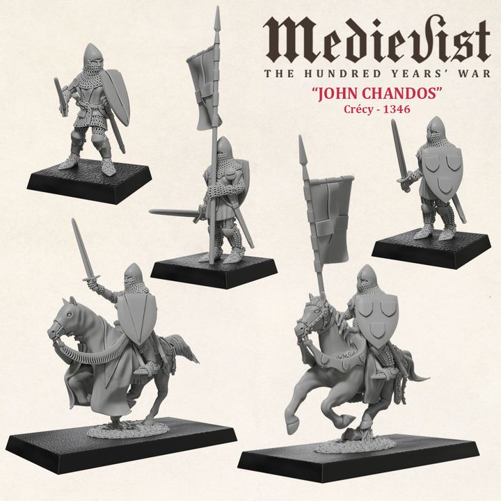 3D Printable John Chandos and Richard Fitz-Simon, banner bearer at the ...