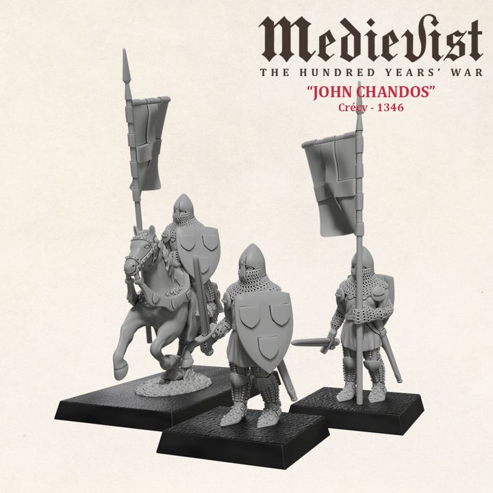 3D Printable John Chandos and Richard Fitz-Simon, banner bearer at the ...