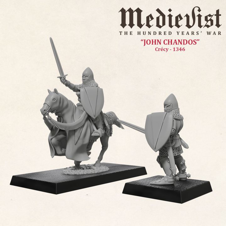 3D Printable John Chandos and Richard Fitz-Simon, banner bearer at the ...