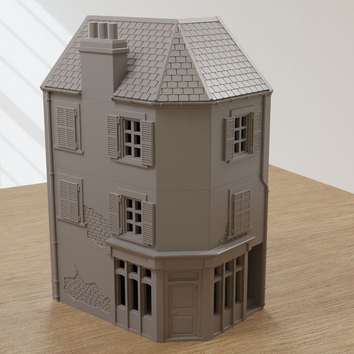 3D Printable Normandy Corner Block - Miniature Wargaming Terrain WW2 by ...