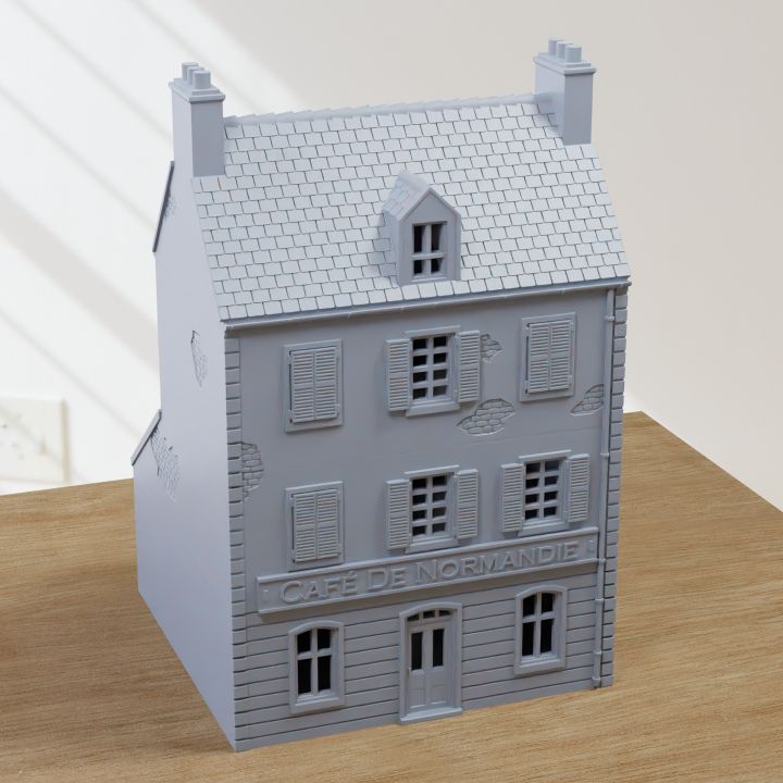 3D Printable Cafe de Normandie - WW2 Miniature Wargaming Terrain by ...