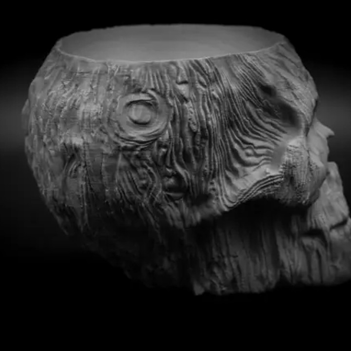 3D Printable Forest Spirit Skull Pot by Lantern Lore