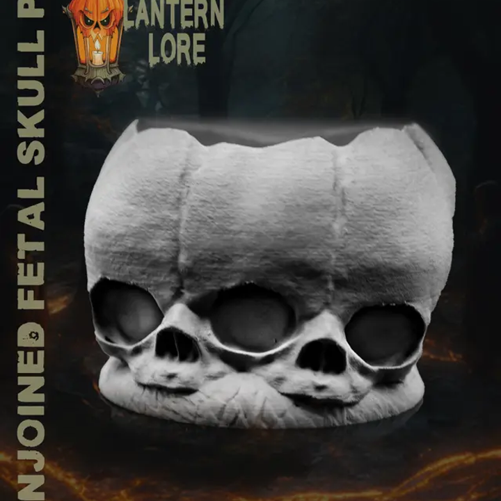 3D Printable Conjoined Fetal Skull Pot by Lantern Lore