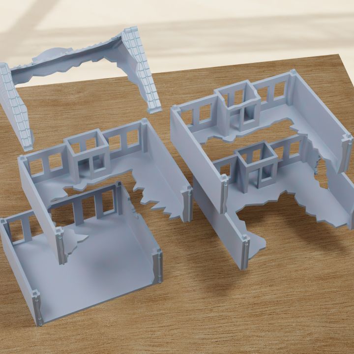 3D Printable Berlin Destroyed Redidential T1 - WW2 Wargaming Terrain by ...