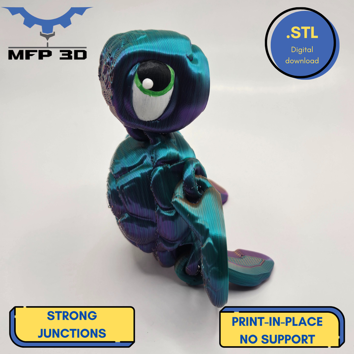 3D Printable ARTICULATED TURTLE MFP3D -NO SUPPORT - PRINT IN PLACE ...