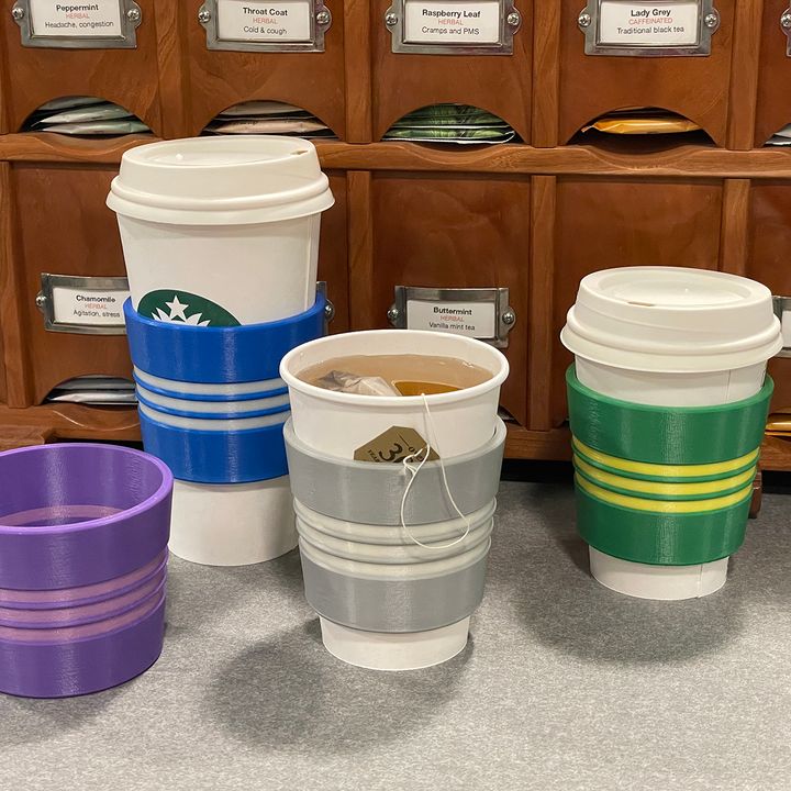3D Printable Reusable coffee cup sleeve by Stephanie Cervi