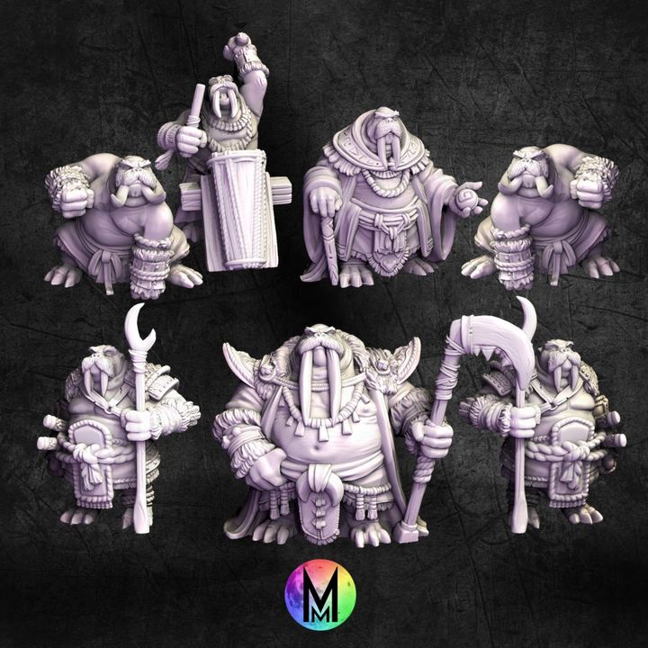 3D Printable Tuskarr - set of Walrus People (Tuskarr / Walrus men ) by ...