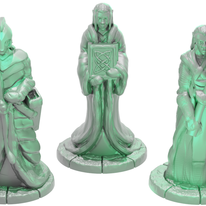 3D Printable Elven Statues ~ Kingdom of Noldareth by Conquest Creations