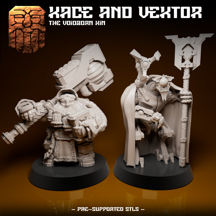 3D Printable Rival Engineers: Kace and Vektor by Forged in Fury Miniatures