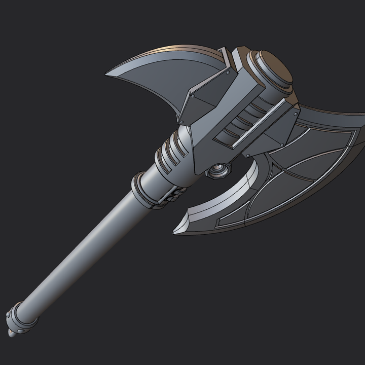 3D Printable Space Wolves Runic Axe by Joe D