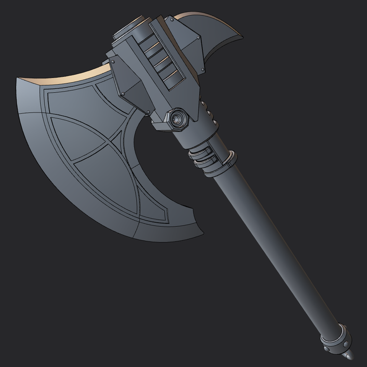 3D Printable Space Wolves Runic Axe by Joe D